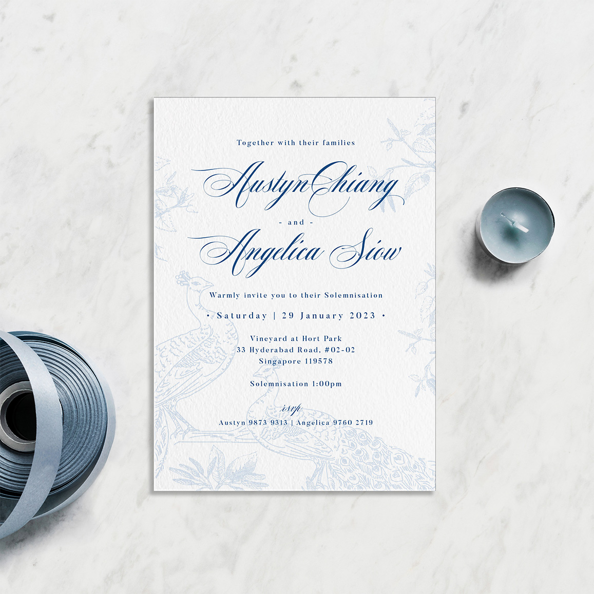 Chinoiserie Peacock 2.0 Solemnisation | Papypress | Bespoke Invitations ...