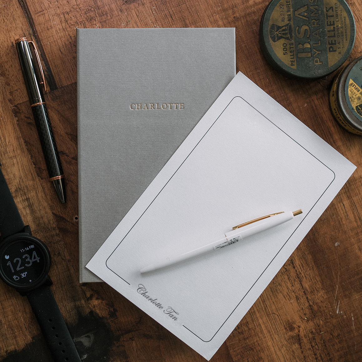 Cool Grey Hardcover Personalised Notepad