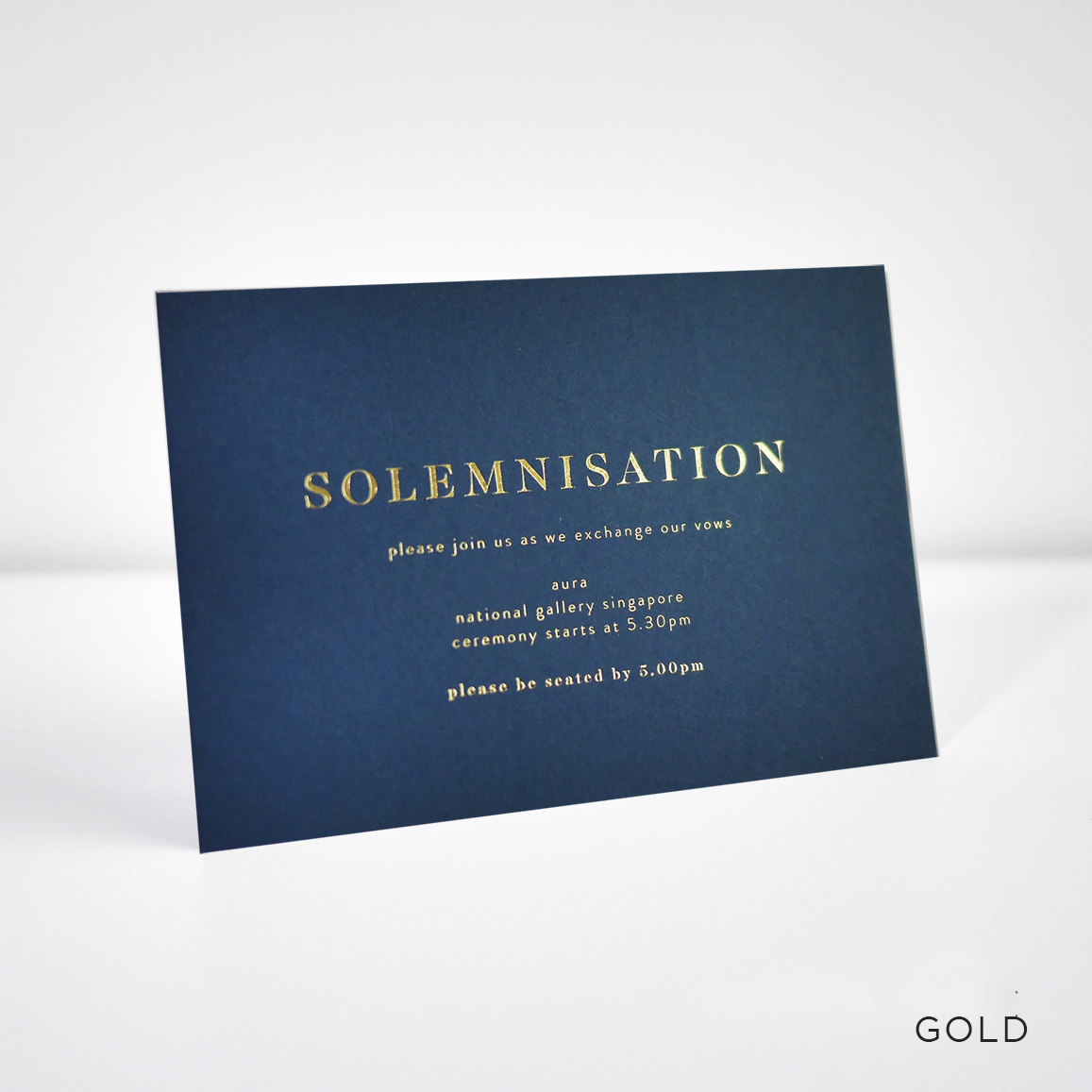 Classic Style Foil Pressed Wedding Solemnisation Invitation