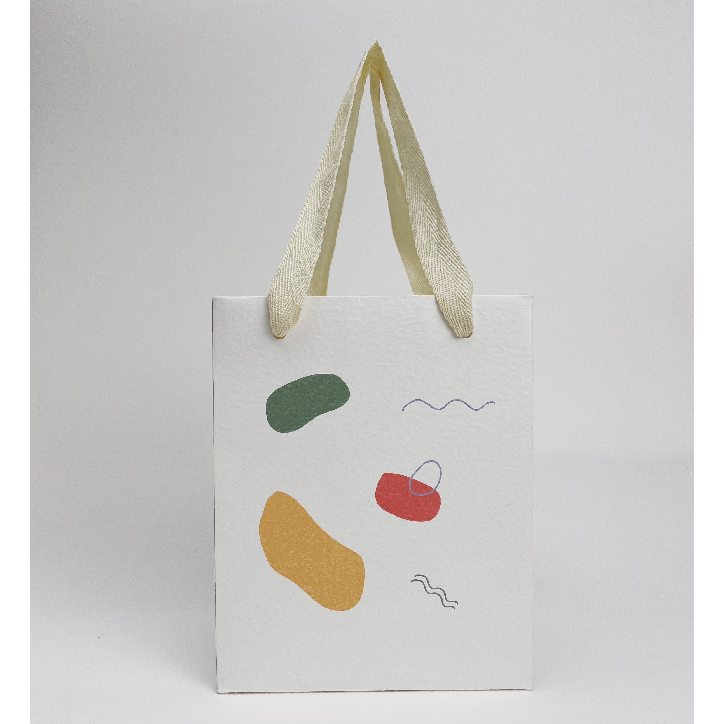 Personalized Paper Bags - White Abstract Shapes | Papypress | Bespoke ...