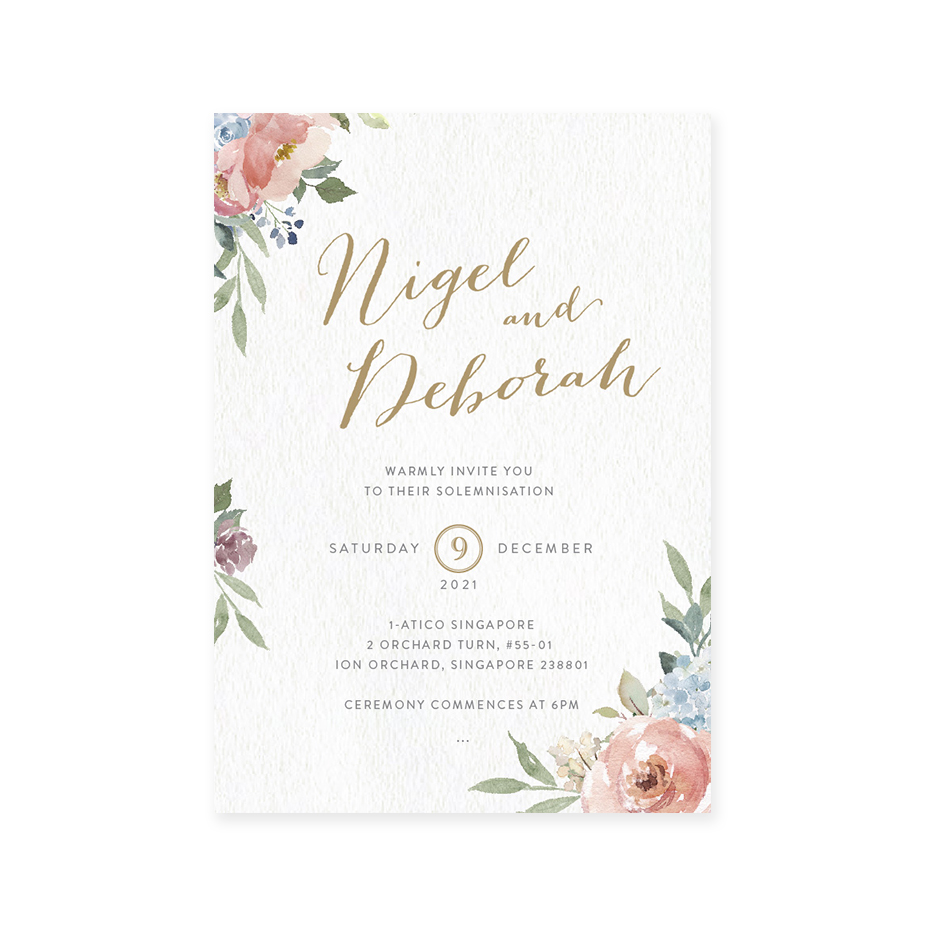 Dreamy Pastels Solemnisation Card | Papypress | Bespoke Invitations ...