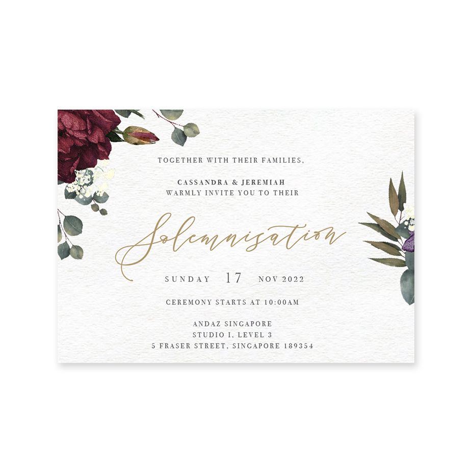 Enchanting Burgundy Solemnisation | Papypress | Bespoke Invitations ...